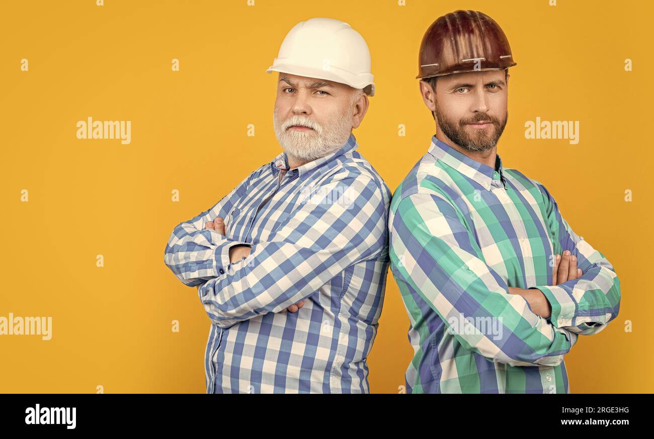 generation worker men on background with copy space. photo of ...