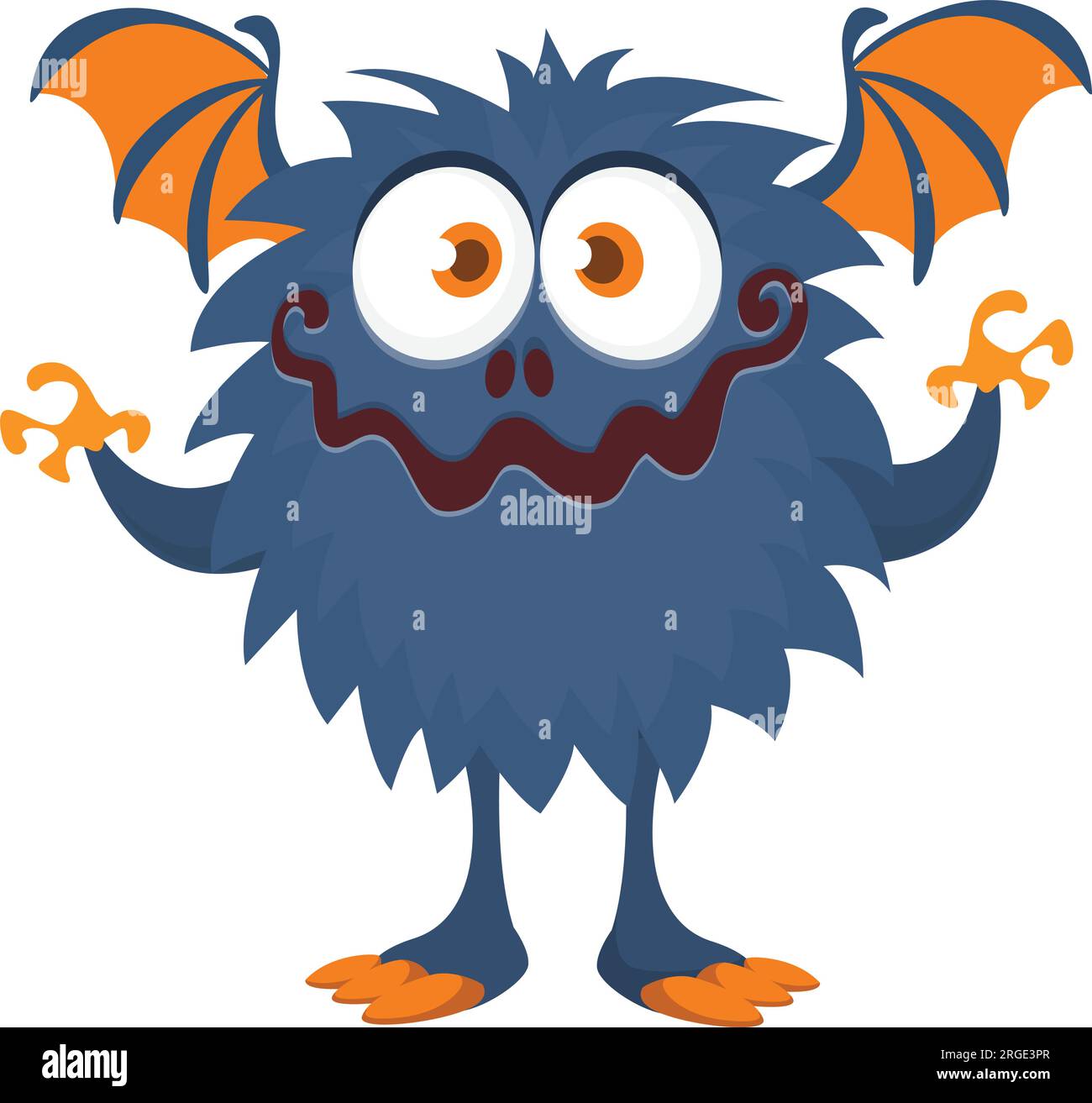 Funny cartoon monster character. Illustration of cute and happy alien ...