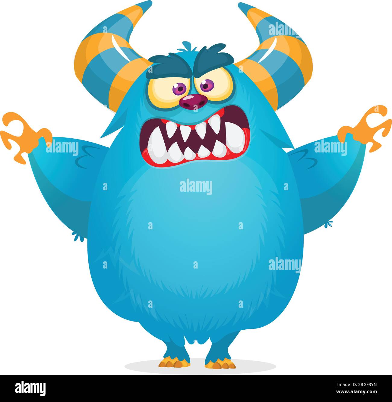 Funny cartoon monster character. Illustration of cute and happy alien ...