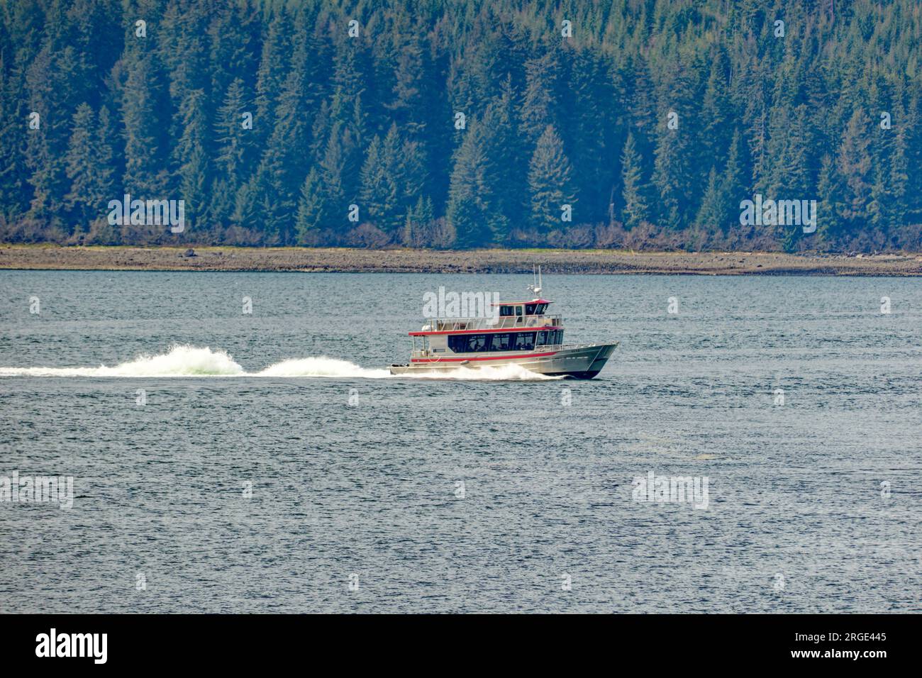 ICY STRAIT, ALASKA - May 9, 2023: The Icy Strait is a strait in the ...