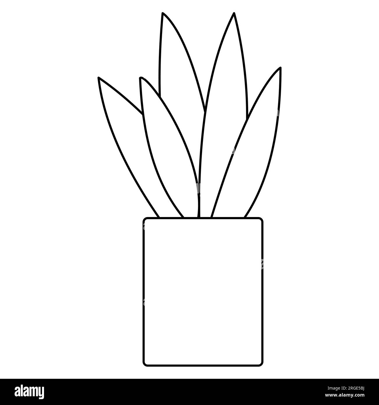 Cartoon style aloe vera cactus in pot, interior design element, doodle ...
