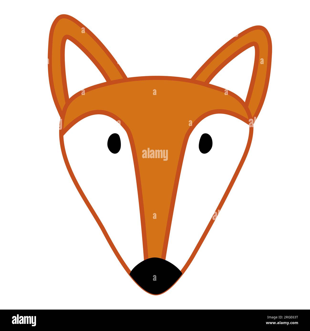 Head of cute red fox, doodle style vector illustration for kids Stock ...