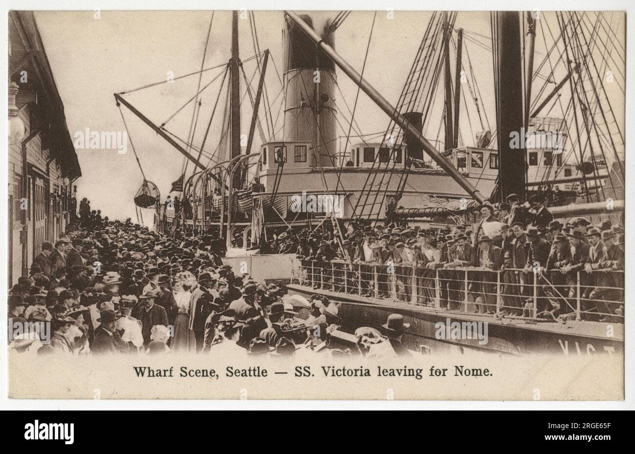 S.S. Victoria leaving for Nome, ca. 1904 Description The Victoria was ...