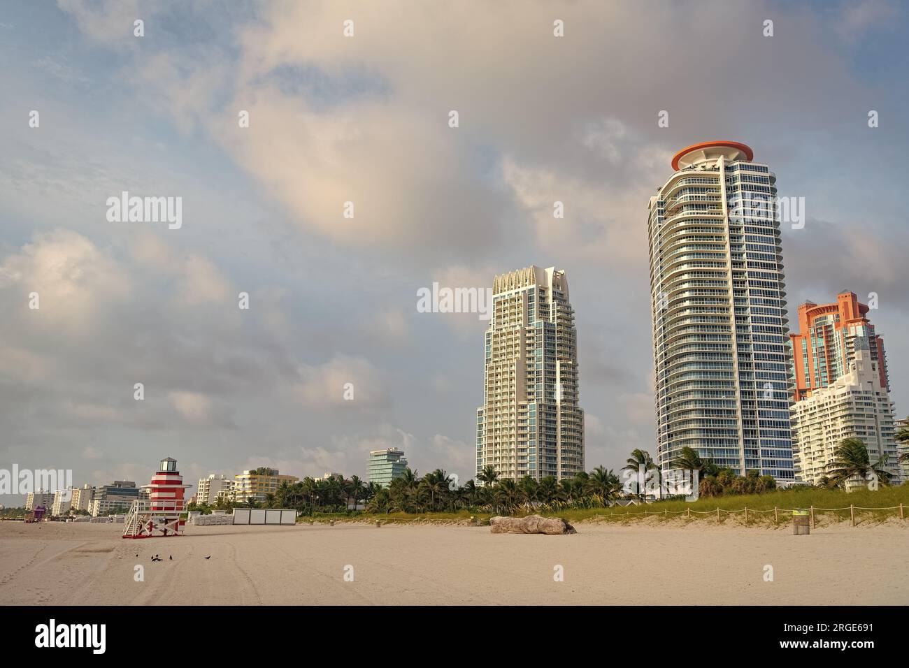 skyscraper building architecture in miami with lifeguard tower. photo ...