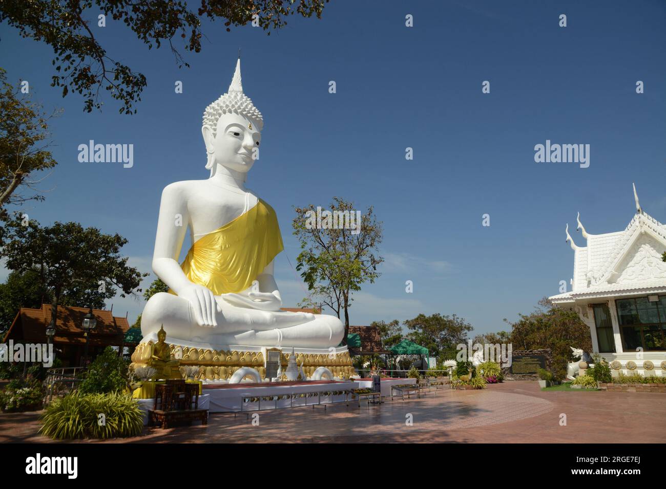 Pha Phrom Phumi Palo it is a large white Buddha image in a sitting ...