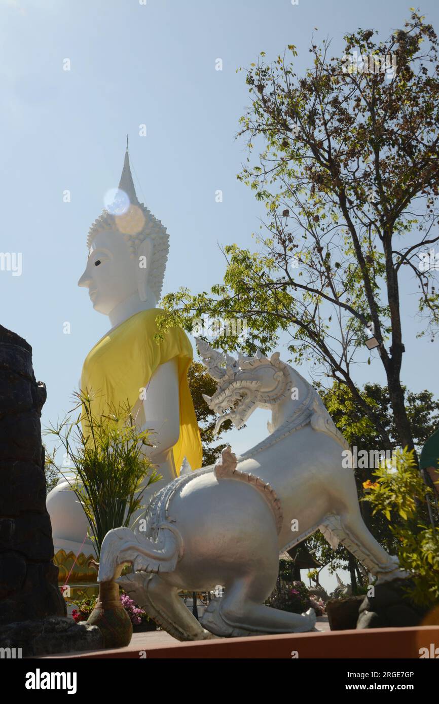 Pha Phrom Phumi Palo it is a large white Buddha image in a sitting ...