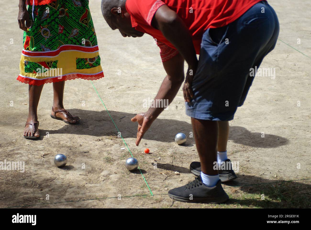 The game of boule being played in Vanuatu, Oceania Stock Photo - Alamy