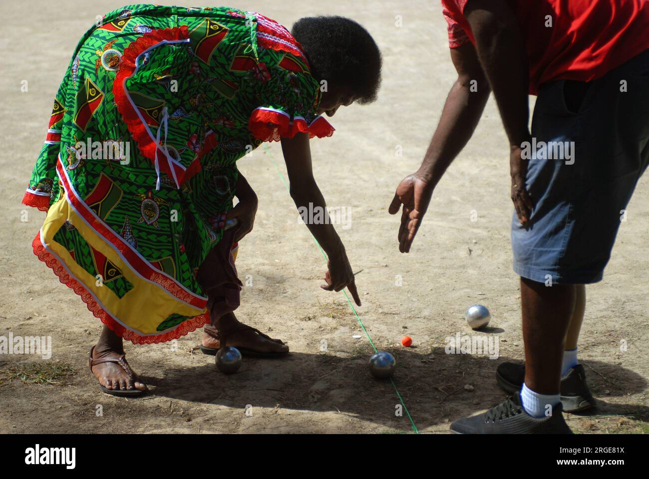 The game of boule being played in Vanuatu, Oceania Stock Photo - Alamy