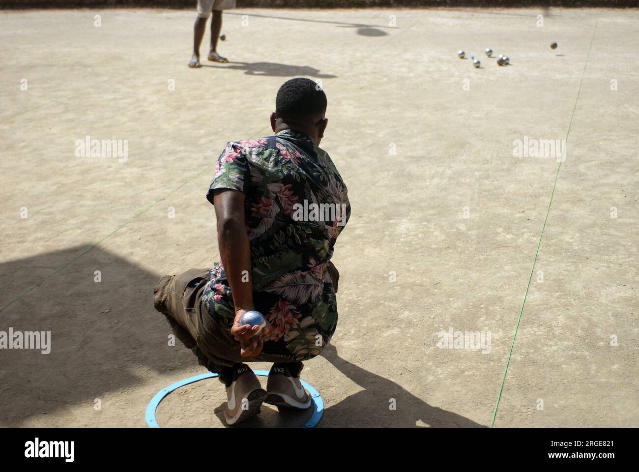 The game of boule being played in Vanuatu, Oceania Stock Photo - Alamy