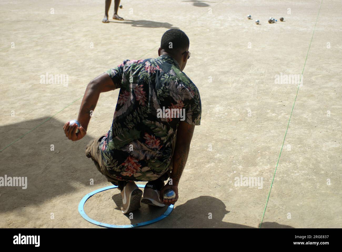 The game of boule being played in Vanuatu, Oceania Stock Photo - Alamy
