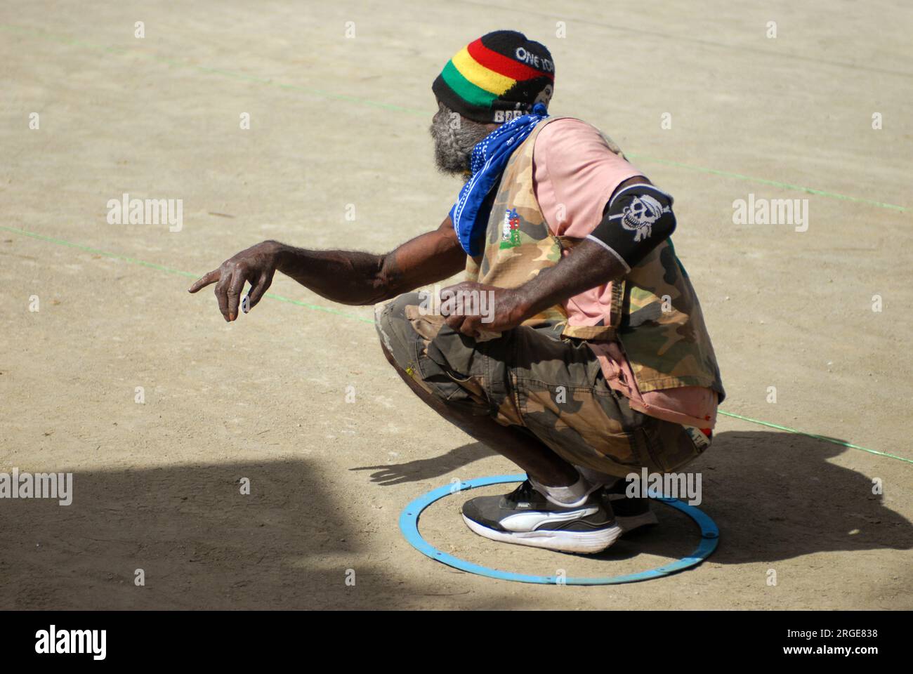 The game of boule being played in Vanuatu, Oceania Stock Photo - Alamy