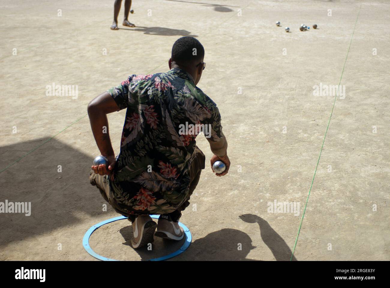 The game of boule being played in Vanuatu, Oceania Stock Photo - Alamy
