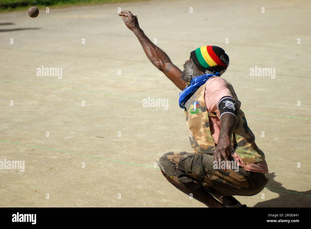 The game of boule being played in Vanuatu, Oceania Stock Photo - Alamy