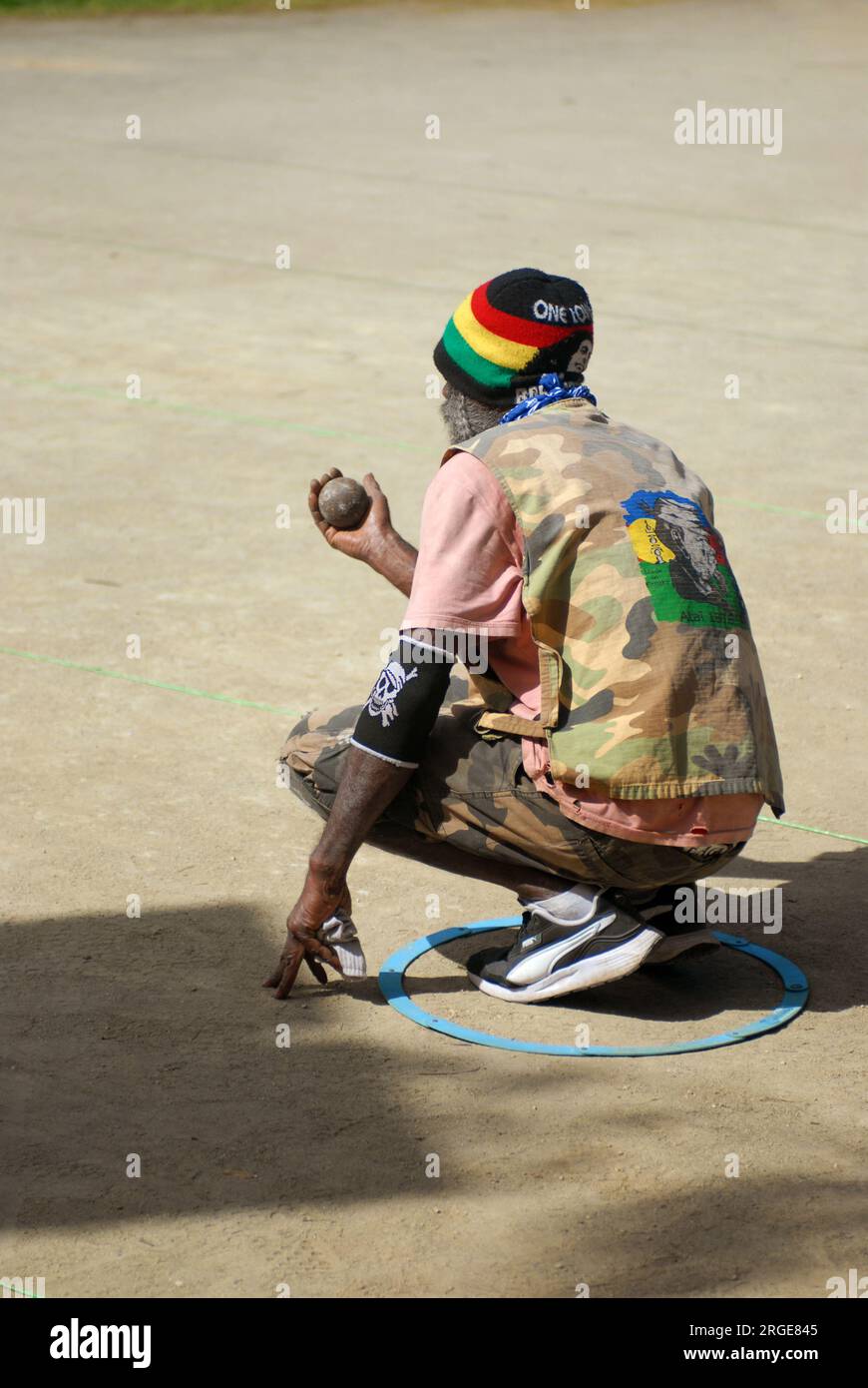 The game of boule being played in Vanuatu, Oceania Stock Photo - Alamy