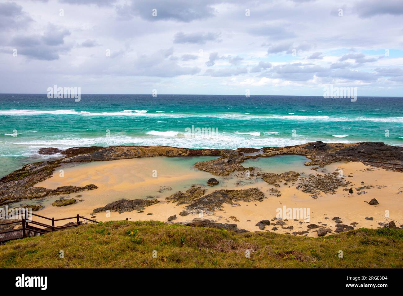 Champagne Pools on 75 mile beach Fraser Island,K'gari,Queensland ...