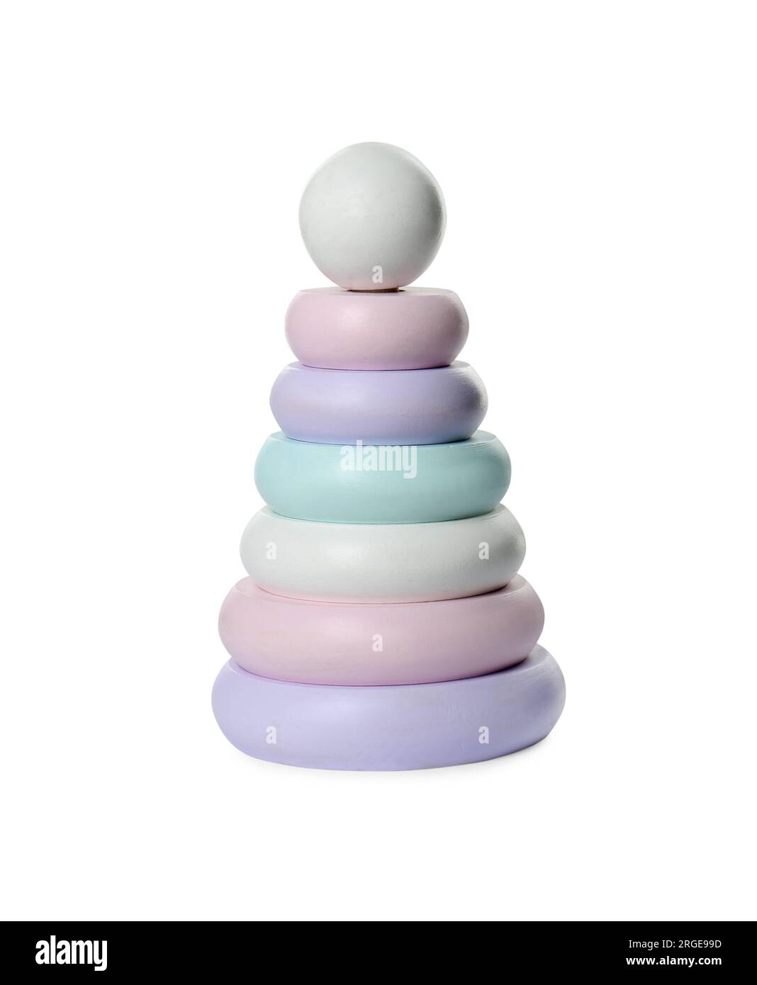 Colorful toy pyramid for children isolated on white Stock Photo - Alamy