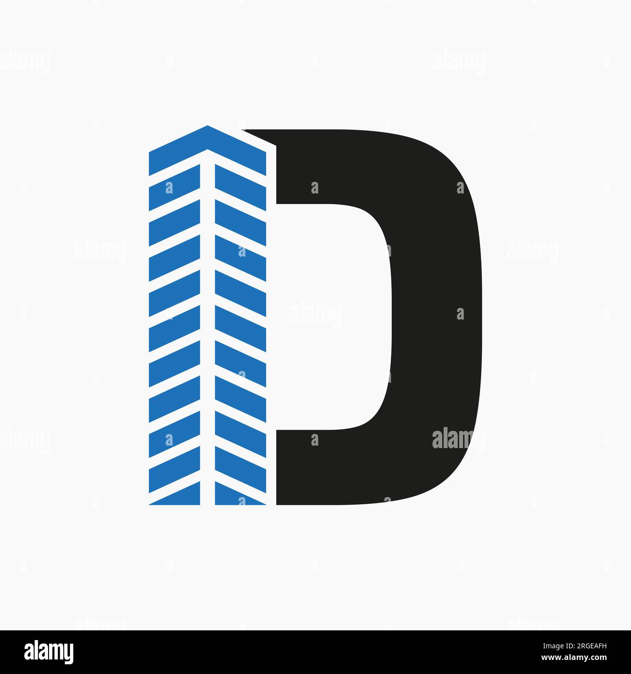 Letter D Real Estate Logo Concept With Building Icon. Property and ...