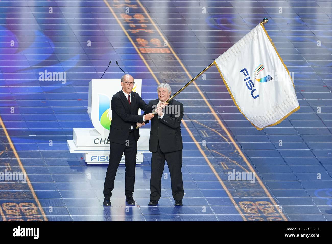 (L-R) Leonz Eder, Eric Saintrond, AUGUST 8, 2023 : Closing Ceremony ...