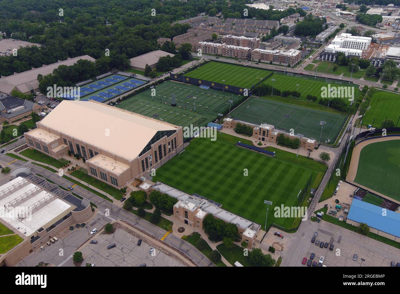Loftus Sports Center, the indoor practice facility for the Notre Dame ...
