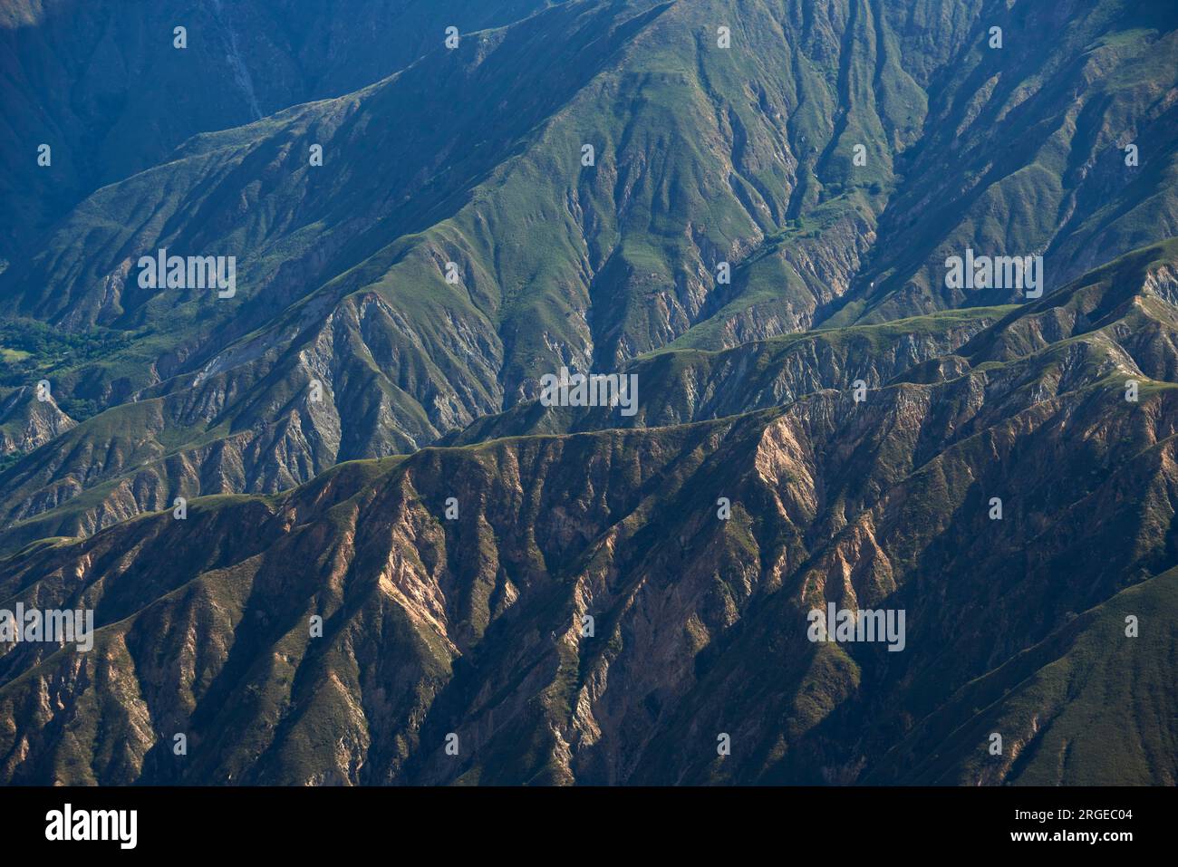 Detail of the texture of the mountains in the Chicamocha Canyon ...