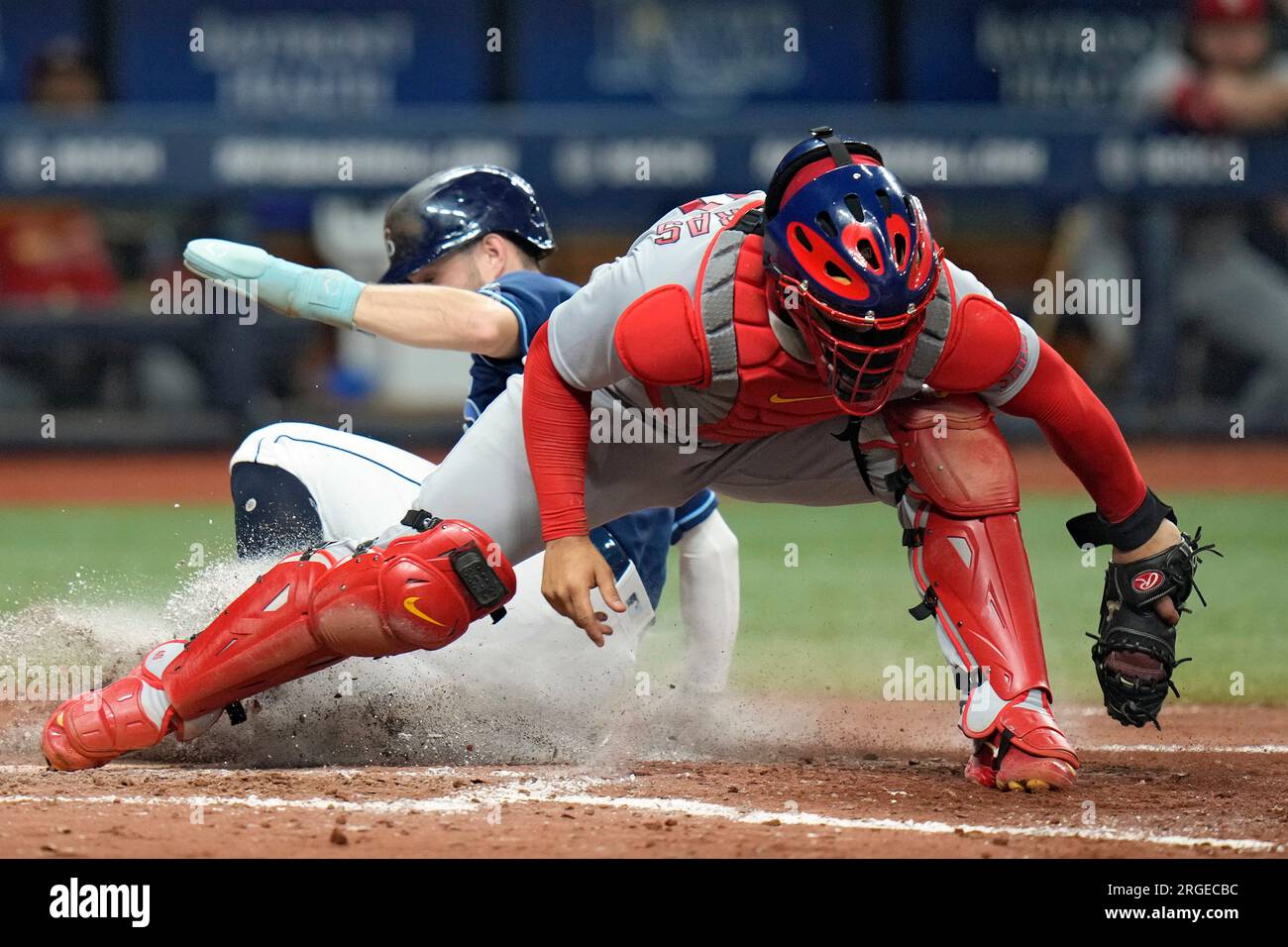 St. Louis Cardinals catcher Willson Contreras (40) forces Tampa Bay ...
