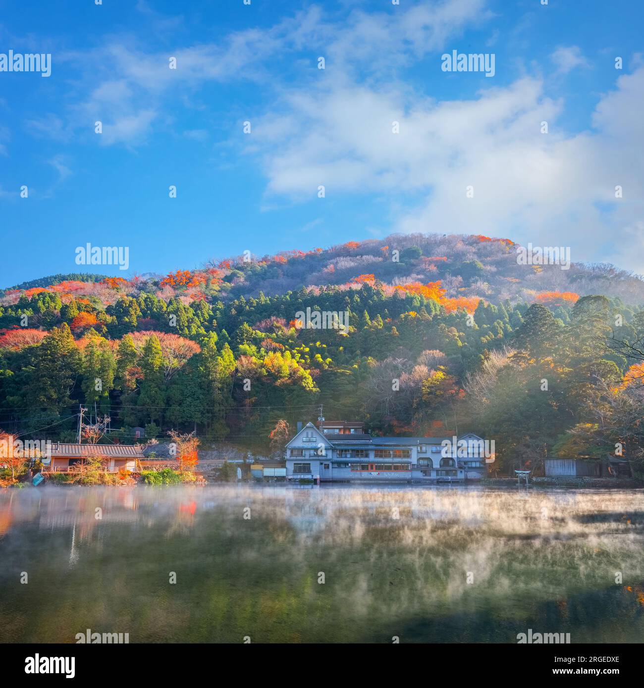 Yufuin, Japan - Nov 27 2022: Lake Kinrin is one of the representative ...