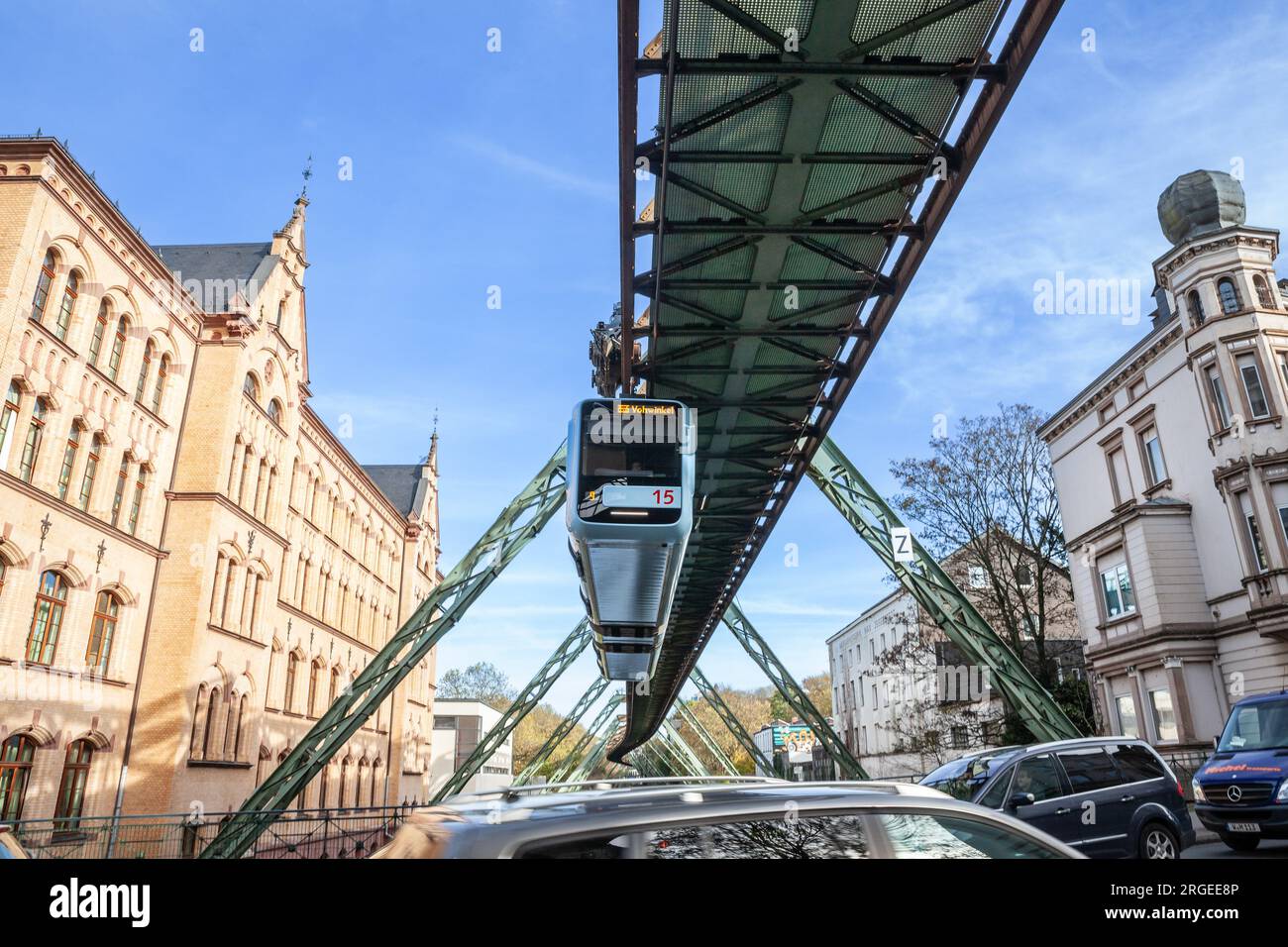 Picture of a train on Wuppertal schwebebahn. The Wuppertaler ...
