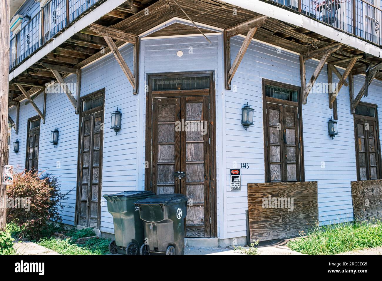 NEW ORLEANS, LA, USA - JULY 30, 2023: Entrance to 7th ward home and ...