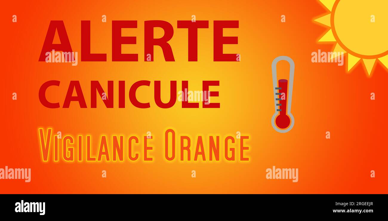 "Heat wave alert" illustration in French Stock Photo - Alamy