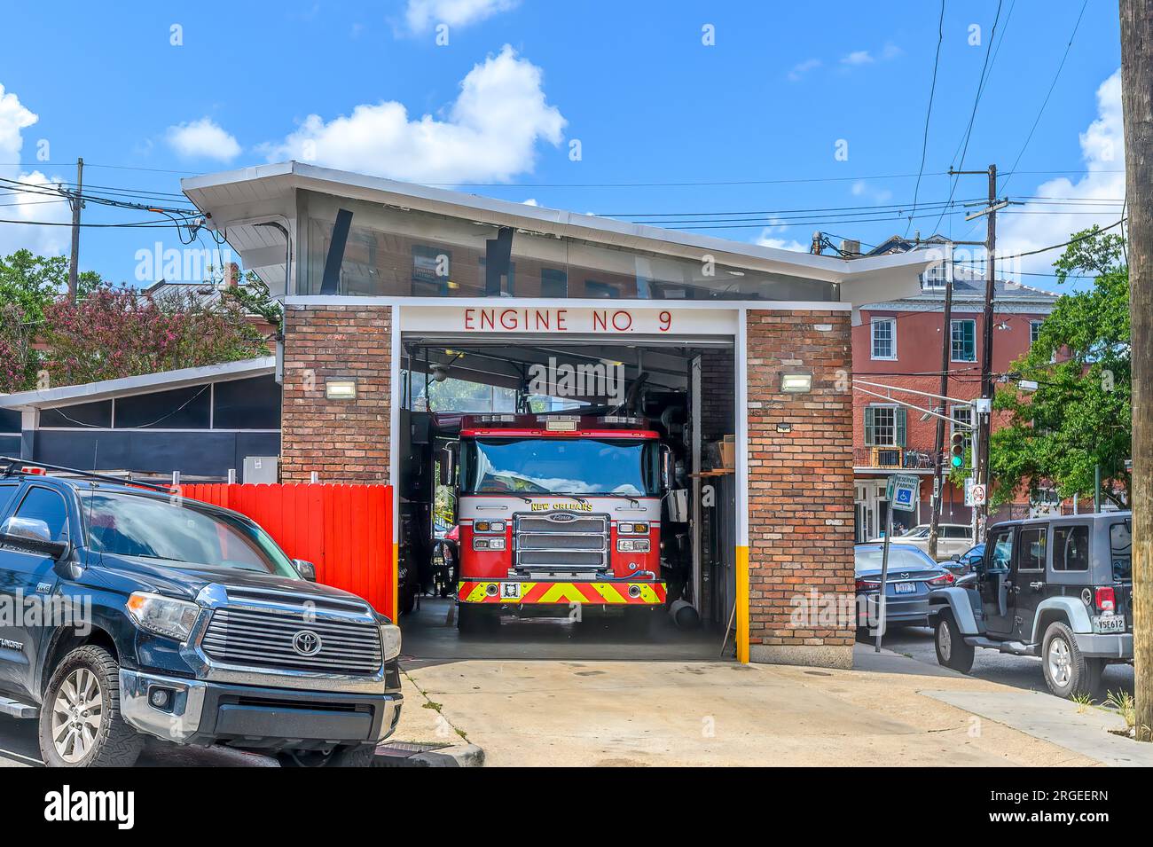 NEW ORLEANS, LA - AUGUST 6, 2023: Front of fire truck in Engine Number ...