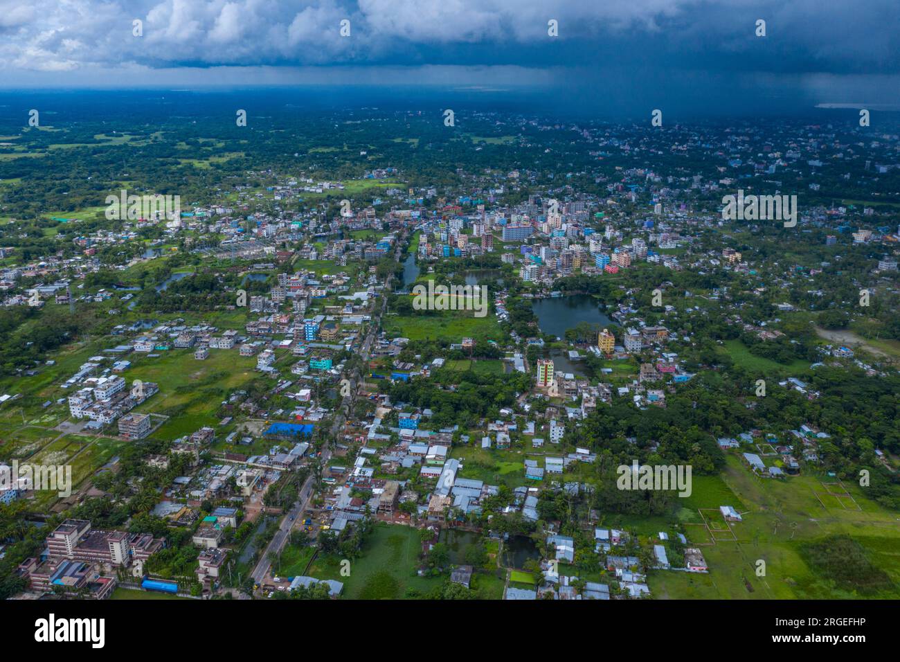 Aerial view of a part of the Barisal city, Bangladesh Stock Photo - Alamy