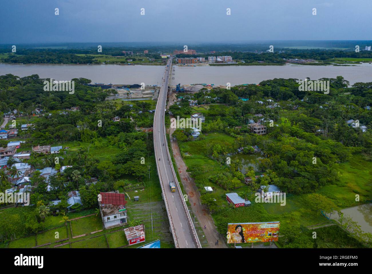Aerial view of Shaheed Abdur Rob Serniabad Bridge, popularly known as ...