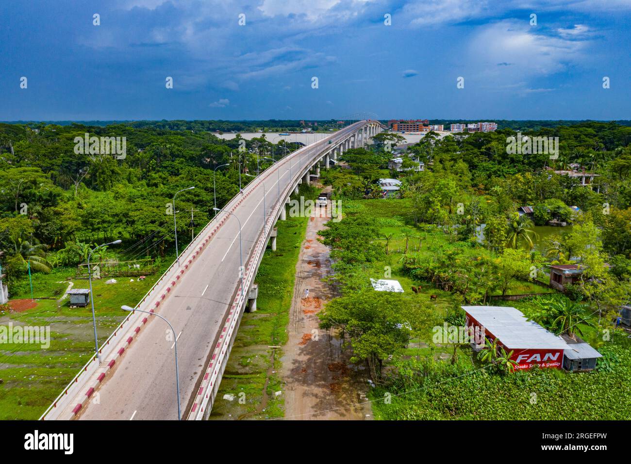 Aerial view of Shaheed Abdur Rob Serniabad Bridge, popularly known as ...