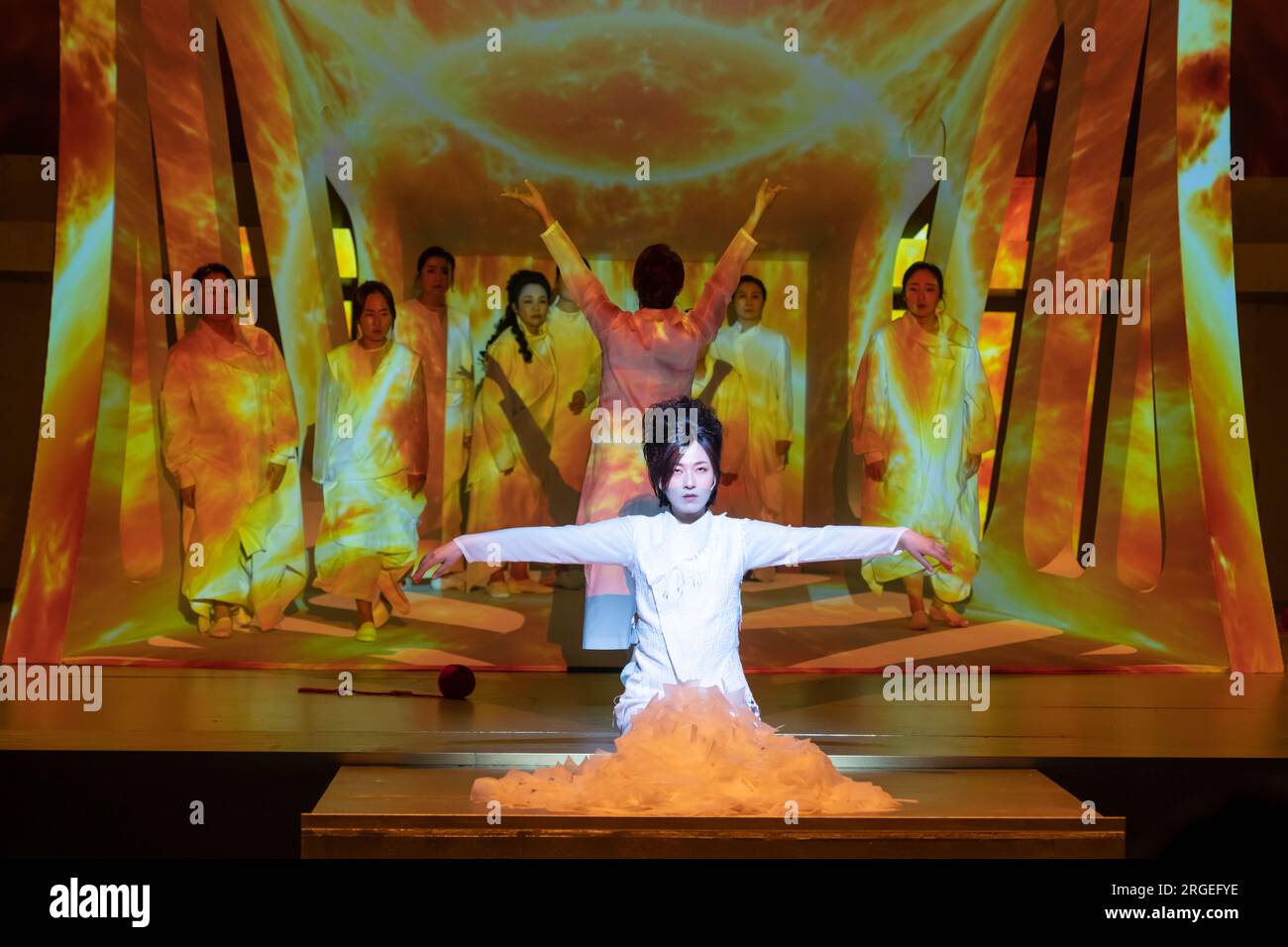 Edinburgh, UK. 8th August, 2023. Euripides’ classic Greek tragedy is ...