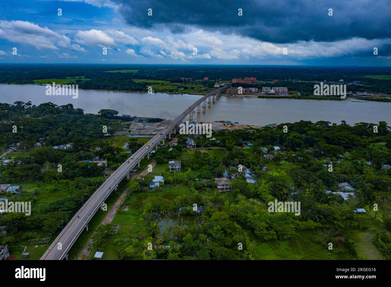 Aerial view of Shaheed Abdur Rob Serniabad Bridge, popularly known as ...