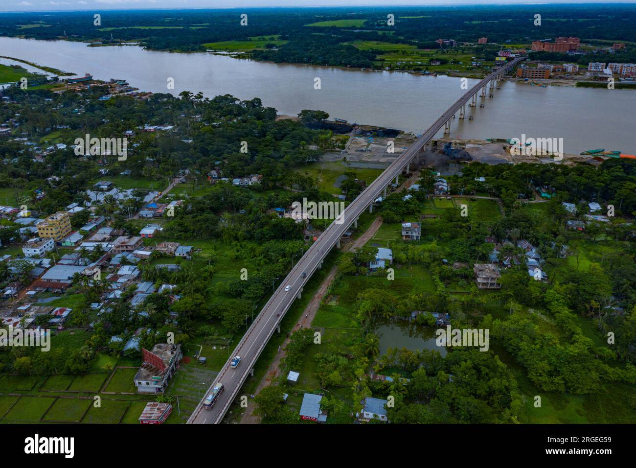 Aerial view of Shaheed Abdur Rob Serniabad Bridge, popularly known as ...