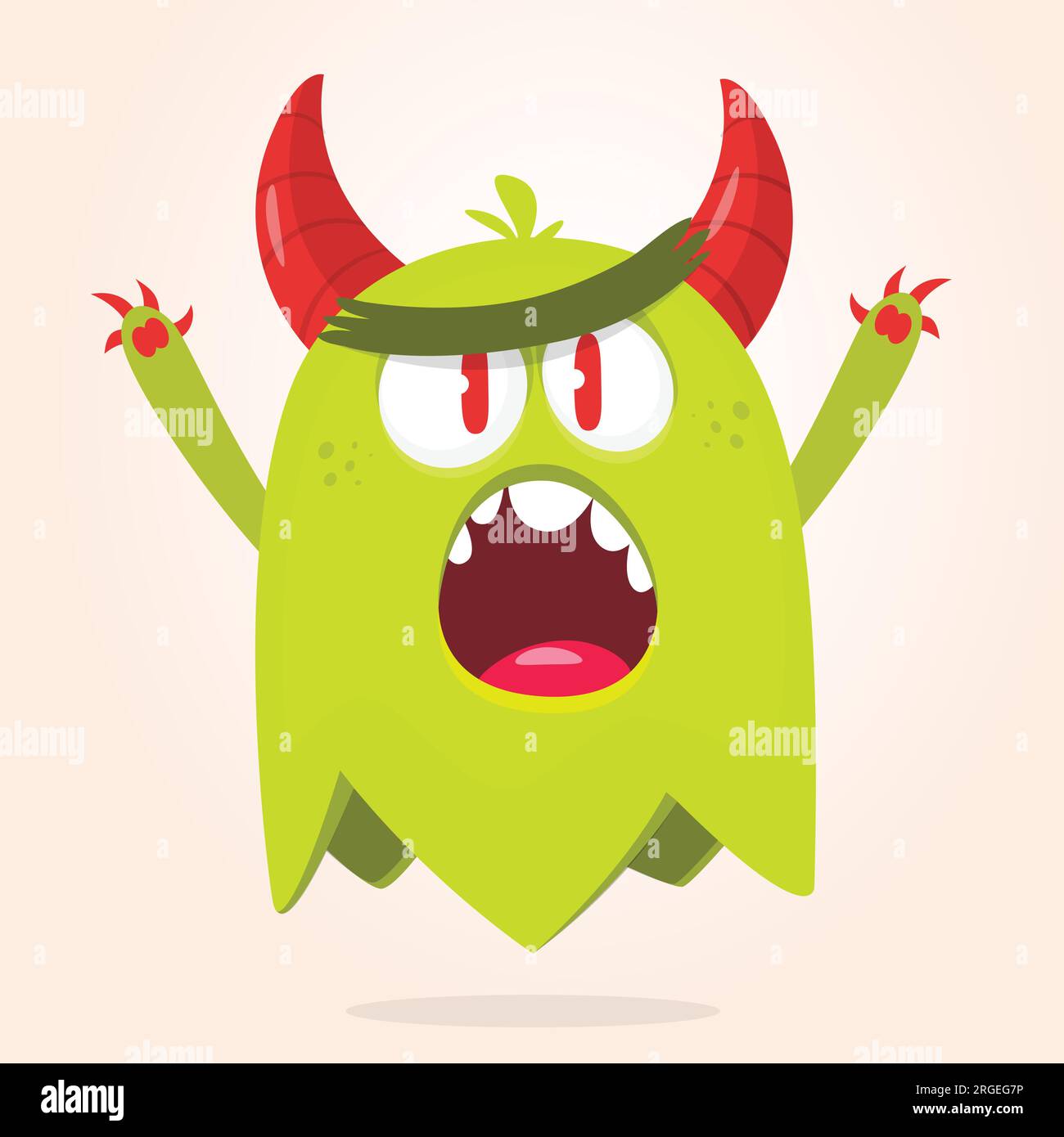 Angry cartoon monster character. Illustration of creepy and scary ...
