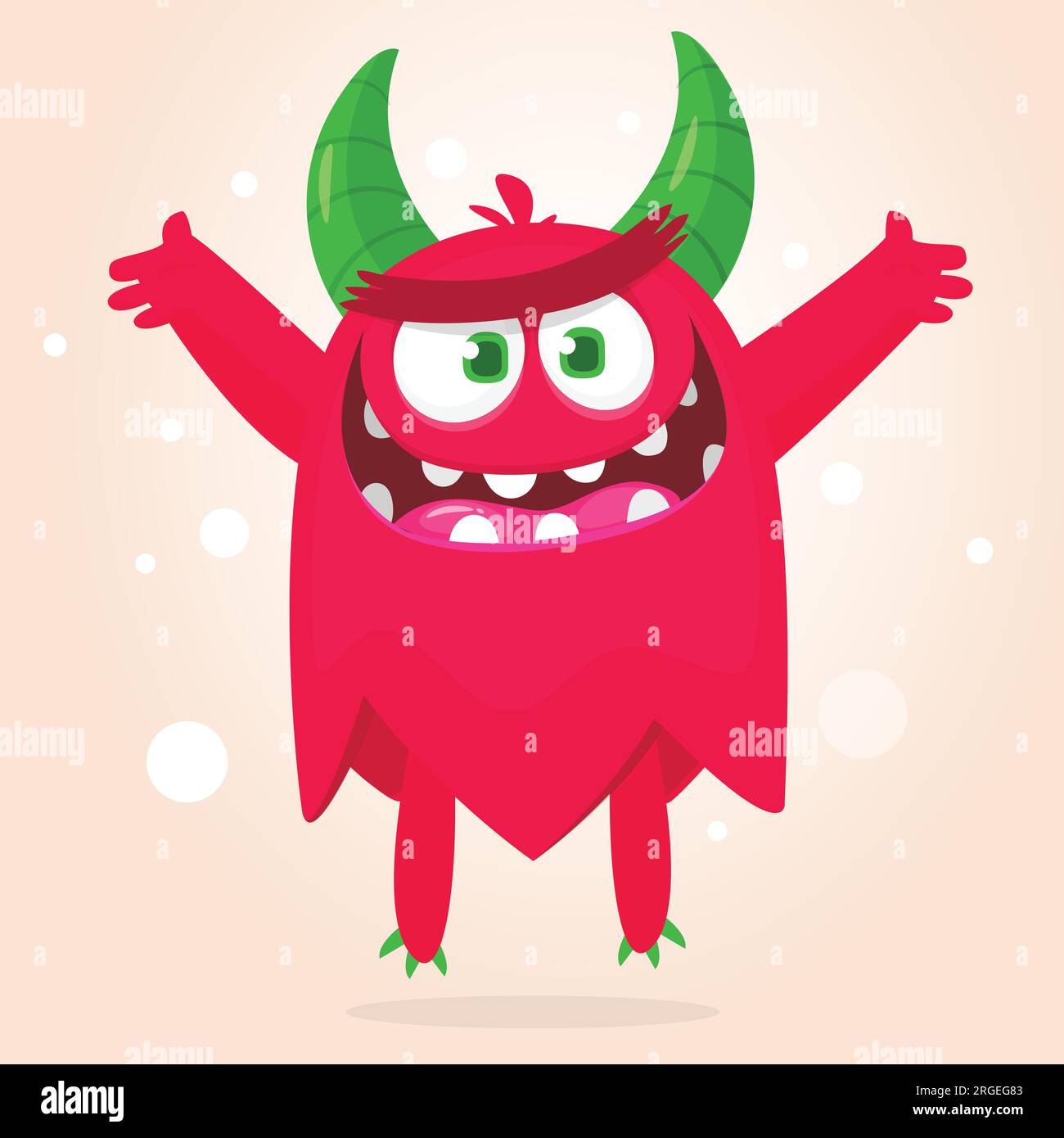 Angry cartoon monster character. Illustration of creepy and scary ...
