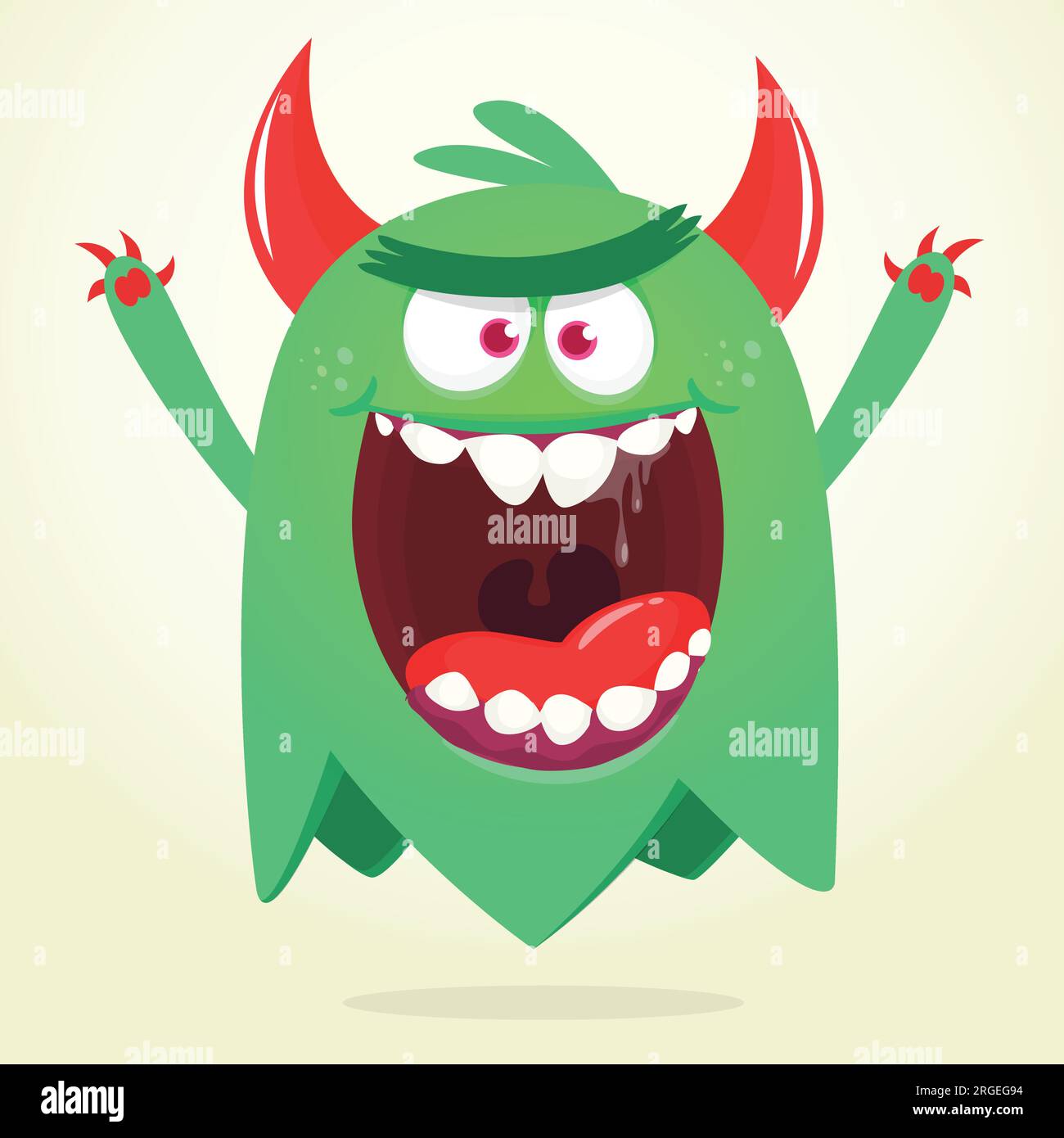 Angry cartoon monster character. Illustration of creepy and scary ...