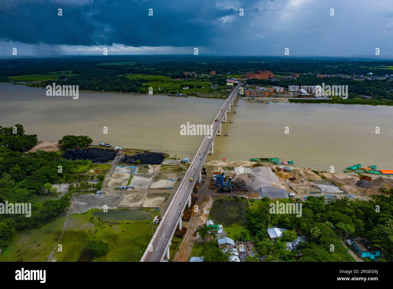 Aerial view of Shaheed Abdur Rob Serniabad Bridge, popularly known as ...