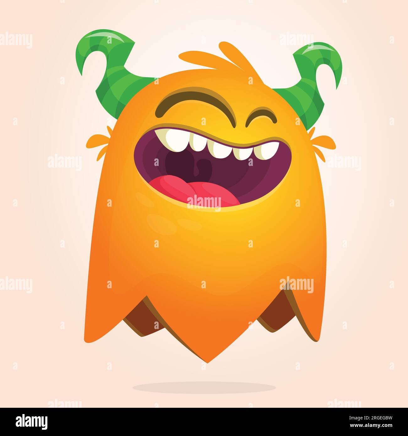 Funny cartoon ghost character. Illustration of cute and happy mythical ...