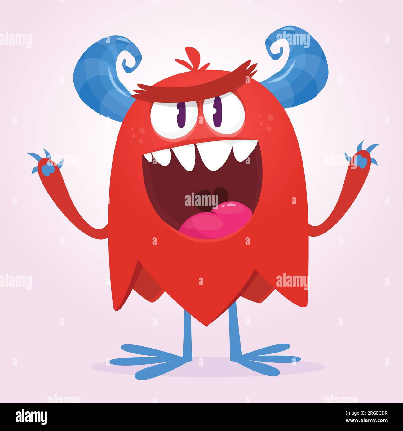 Angry cartoon monster character. Illustration of creepy and scary ...