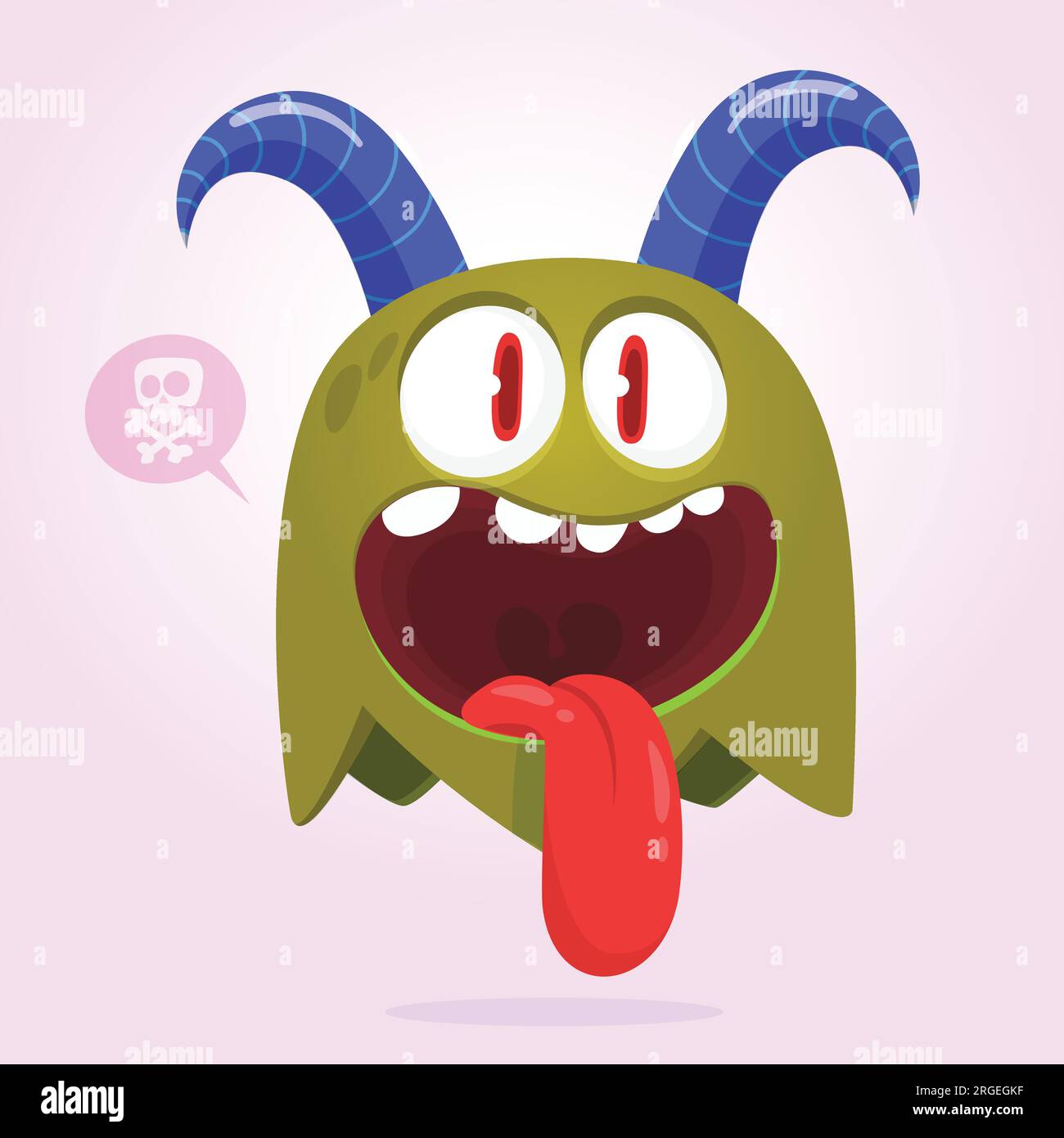 Funny cartoon monster character showing tongue. Illustration of cute ...