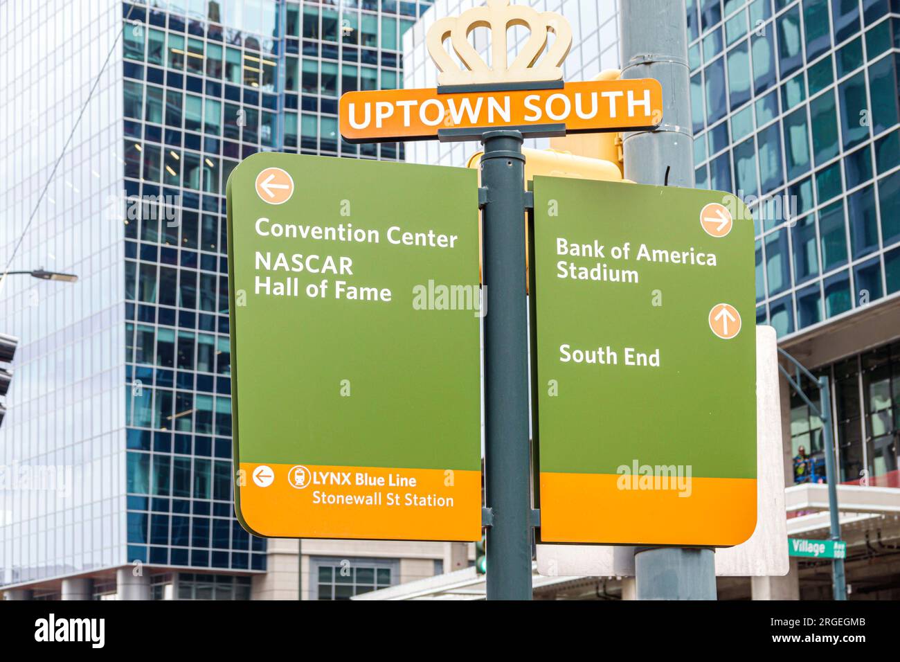 Uptown south sign information direction to attractions hi-res stock ...