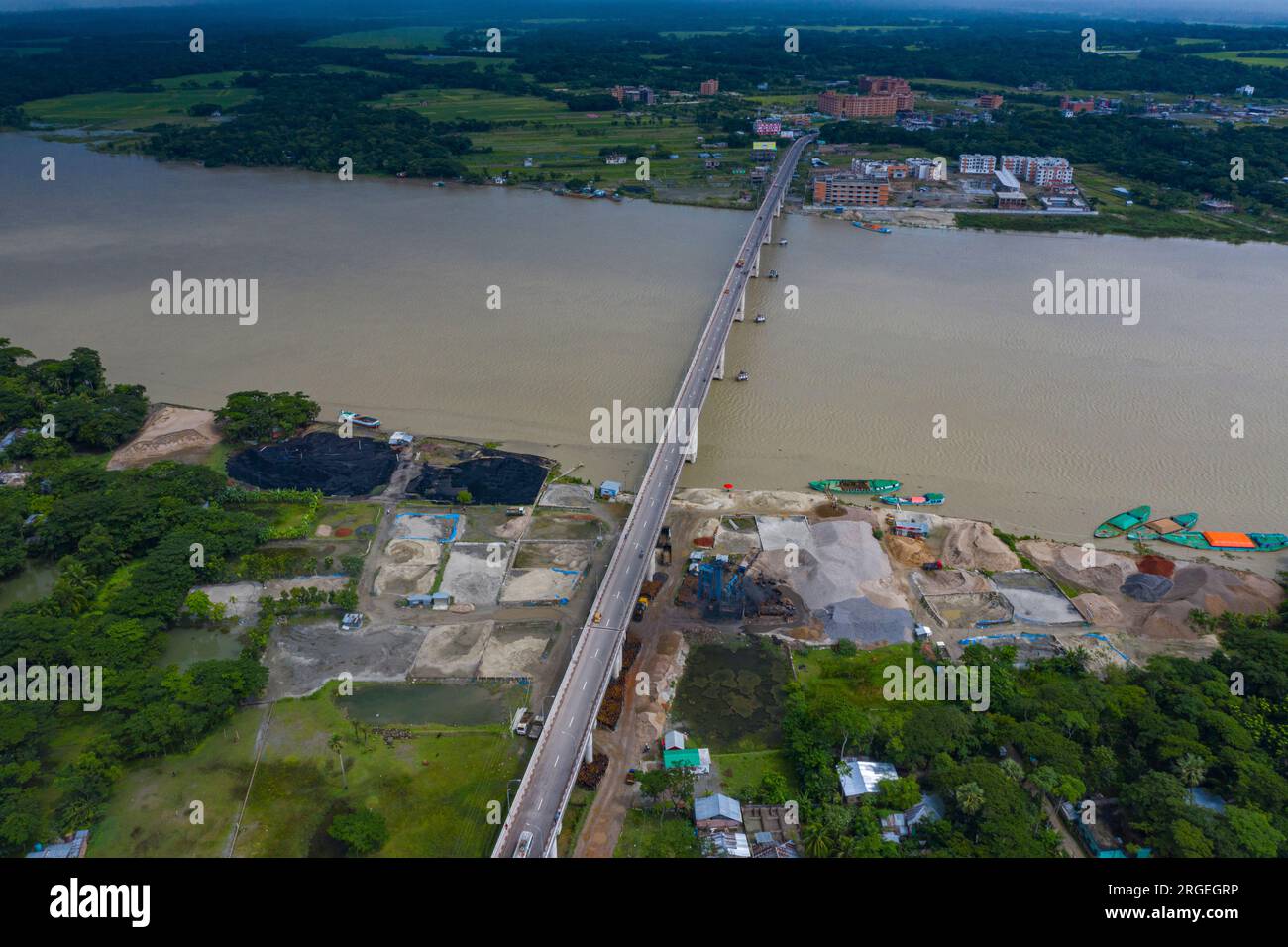 Aerial view of Shaheed Abdur Rob Serniabad Bridge, popularly known as ...