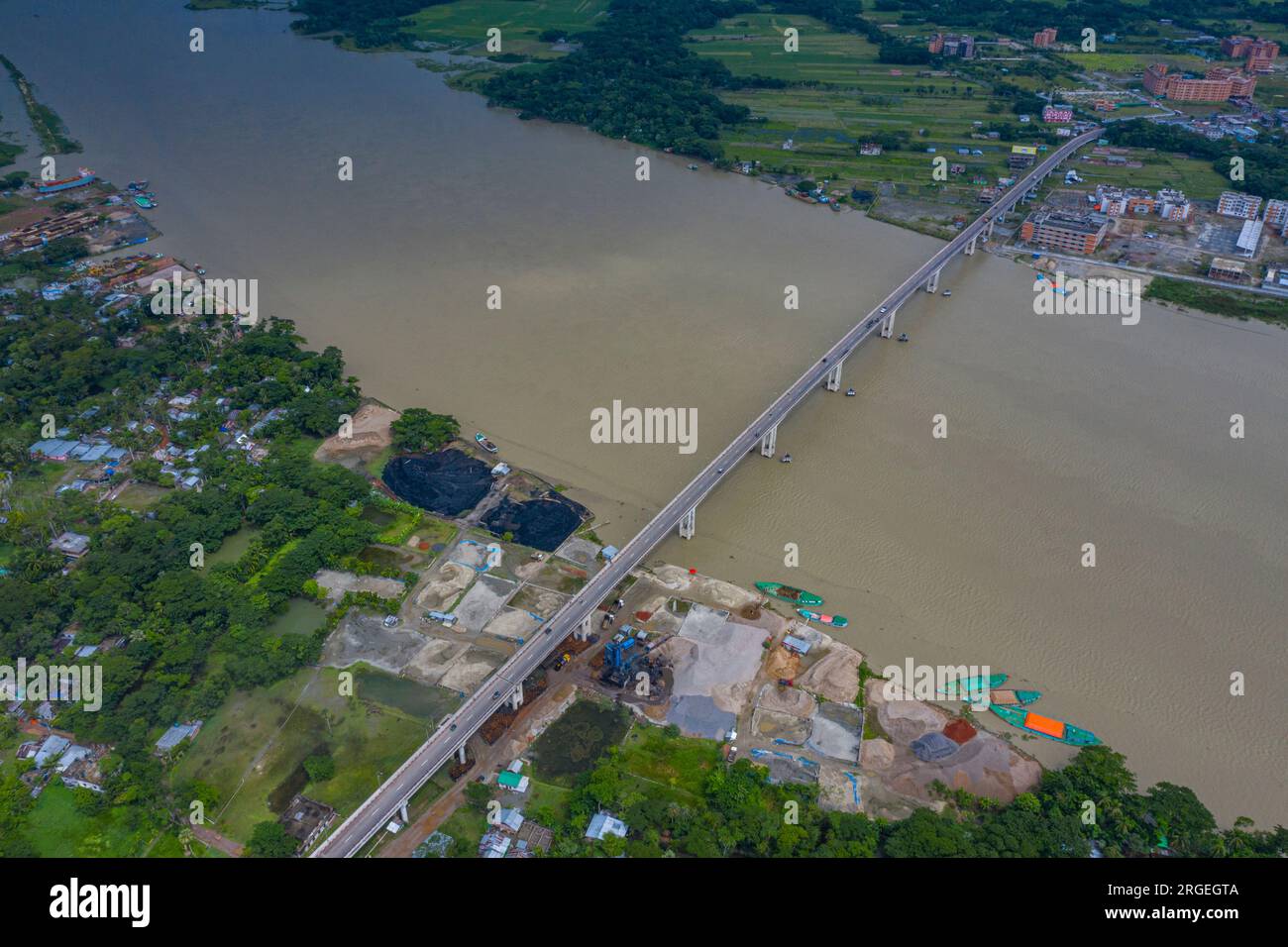 Aerial view of Shaheed Abdur Rob Serniabad Bridge, popularly known as ...