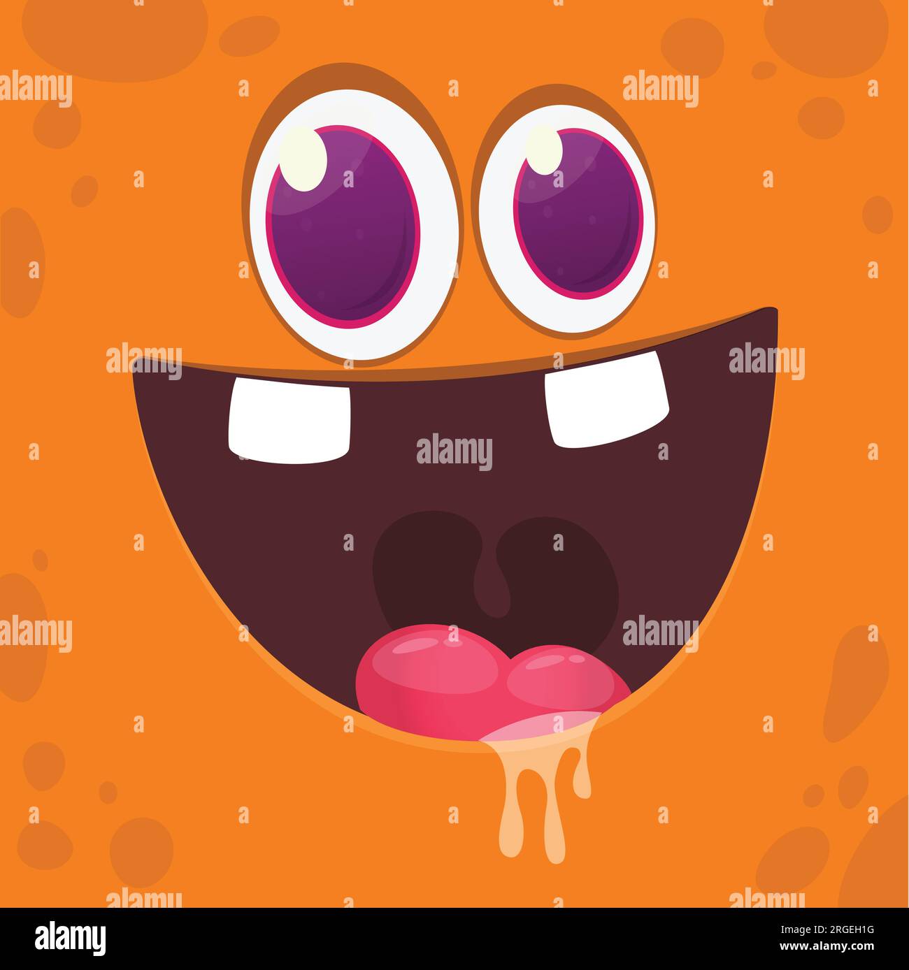 Funny cartoon monster face smiling emotion. Illustration of cute and ...
