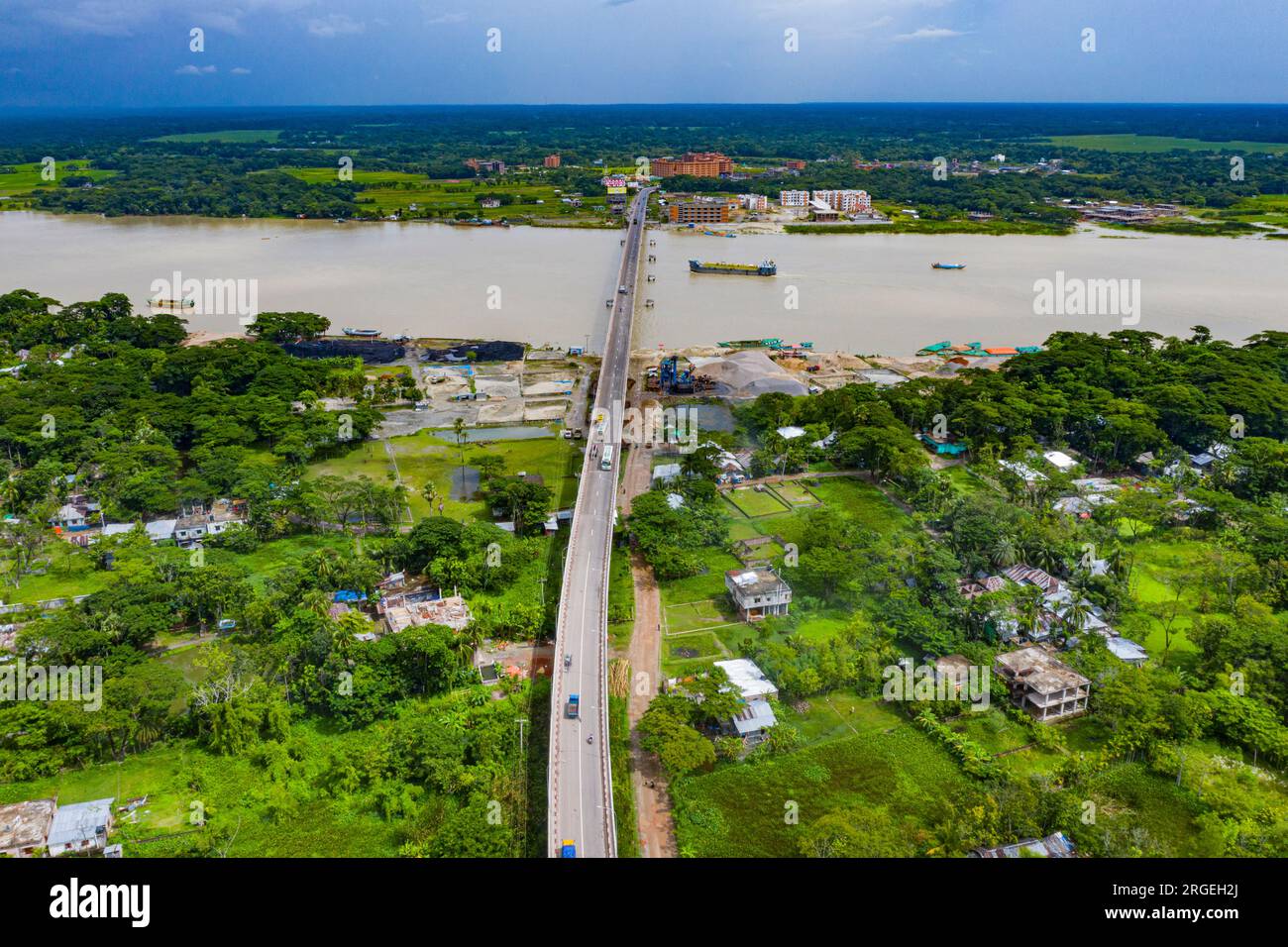 Aerial view of Shaheed Abdur Rob Serniabad Bridge, popularly known as ...