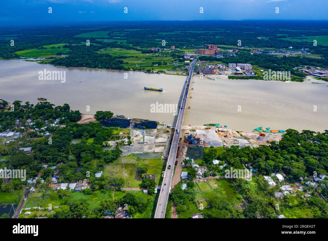 Aerial view of Shaheed Abdur Rob Serniabad Bridge, popularly known as ...