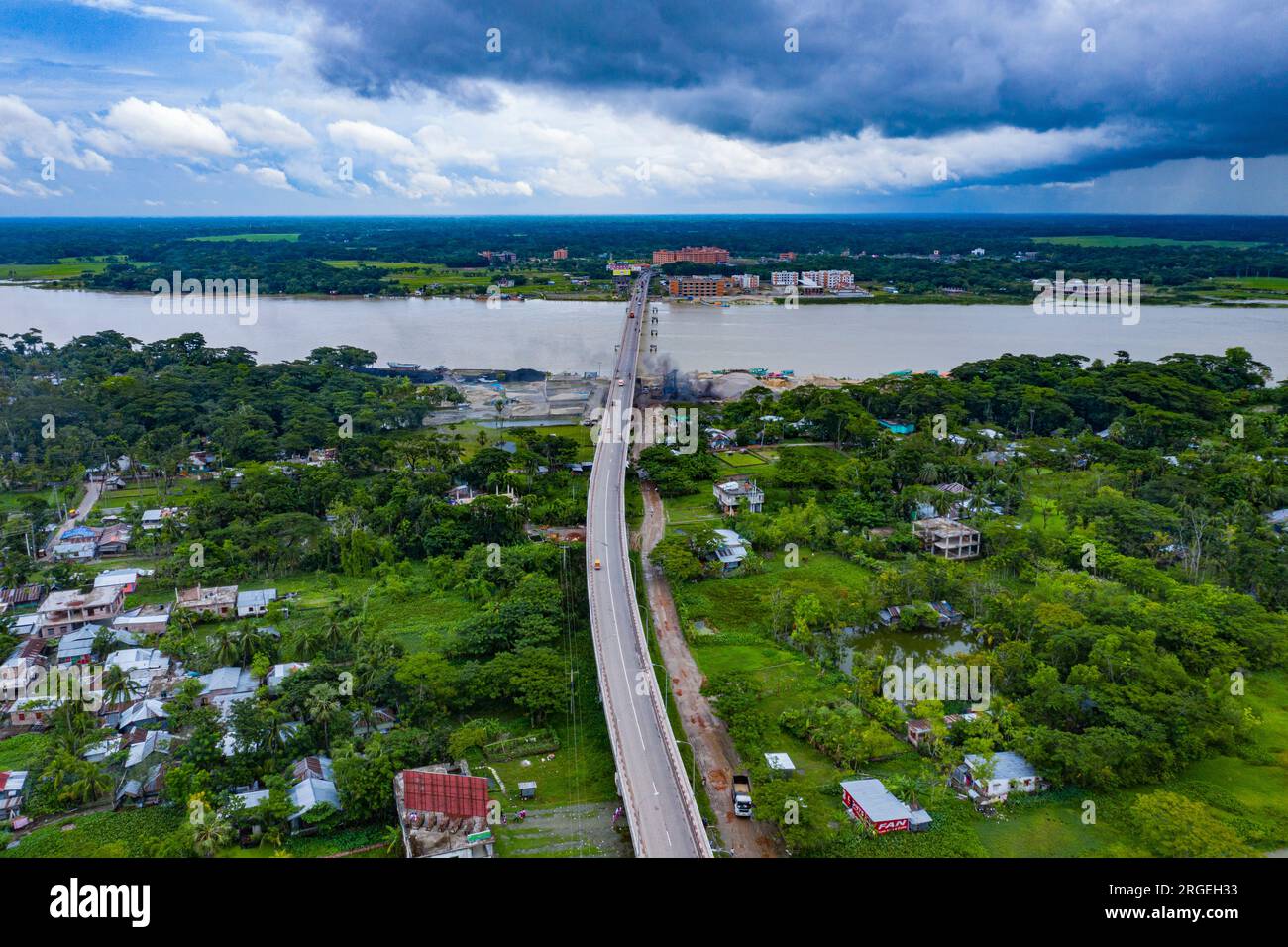 Aerial view of Shaheed Abdur Rob Serniabad Bridge, popularly known as ...